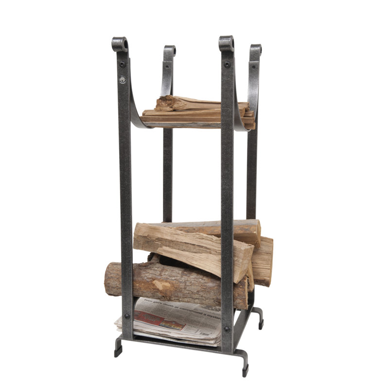 Enclume Handcrafted Sling Fireplace Log Rack with Newspaper Holder ...