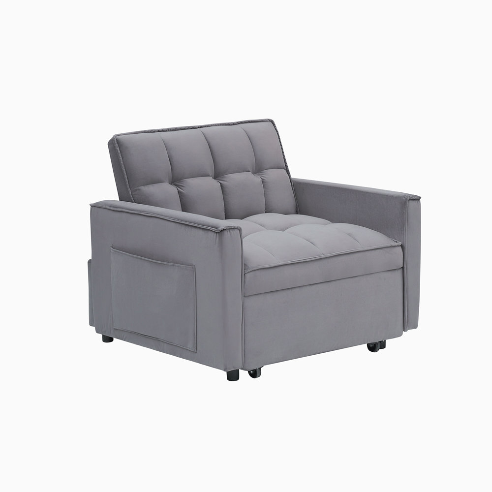 Ebern Designs Sofa Bed Chair 3 In 1 Convertible, Recliner, Single ...