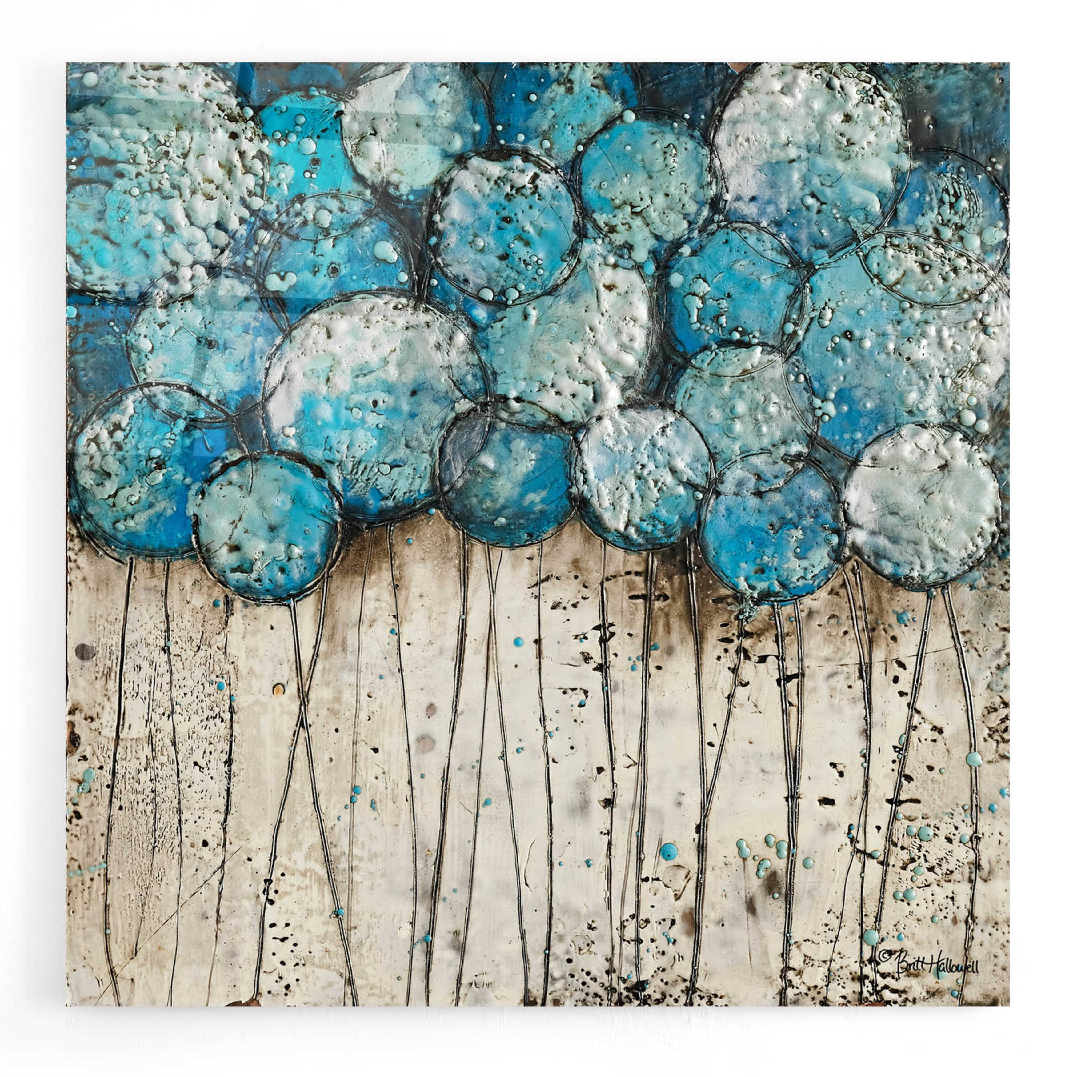 Winston Porter Bubble Trees in Blue by Britt Hallowell - Unframed ...