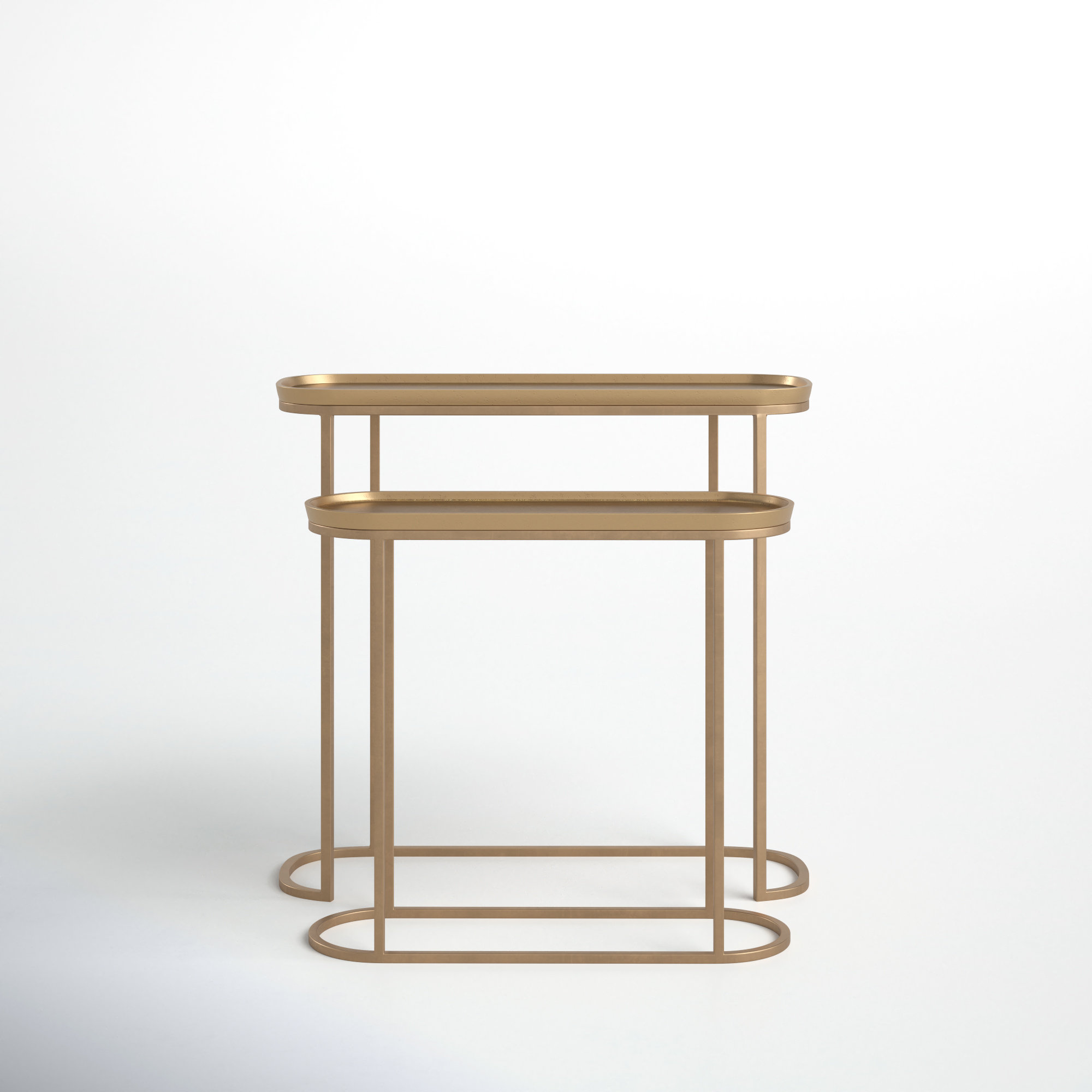 Joss & Main Cato Tandem Electroplated Cast Aluminum Nested Console ...