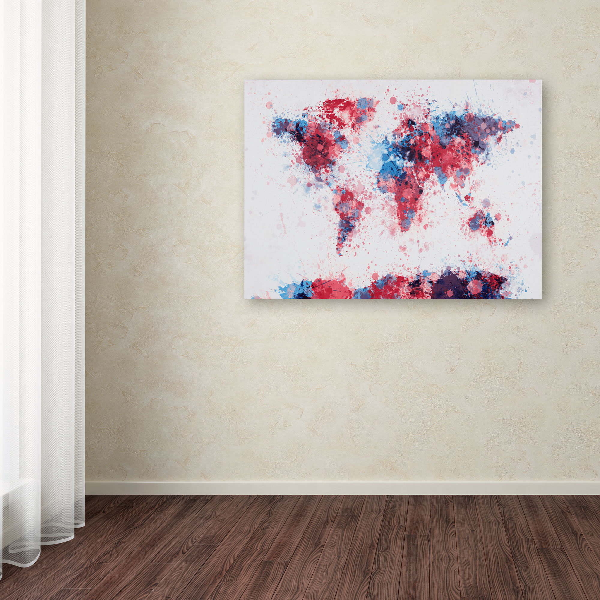 Trademark Fine Art 'Paint Splashes World Map' by Michael Tompsett ...