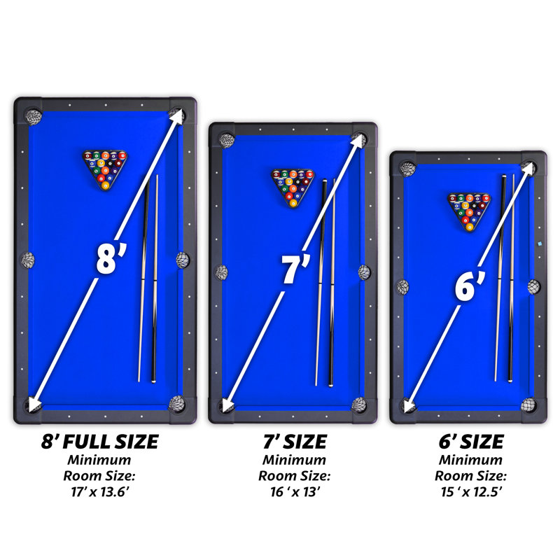 pool table dimensions 6ft