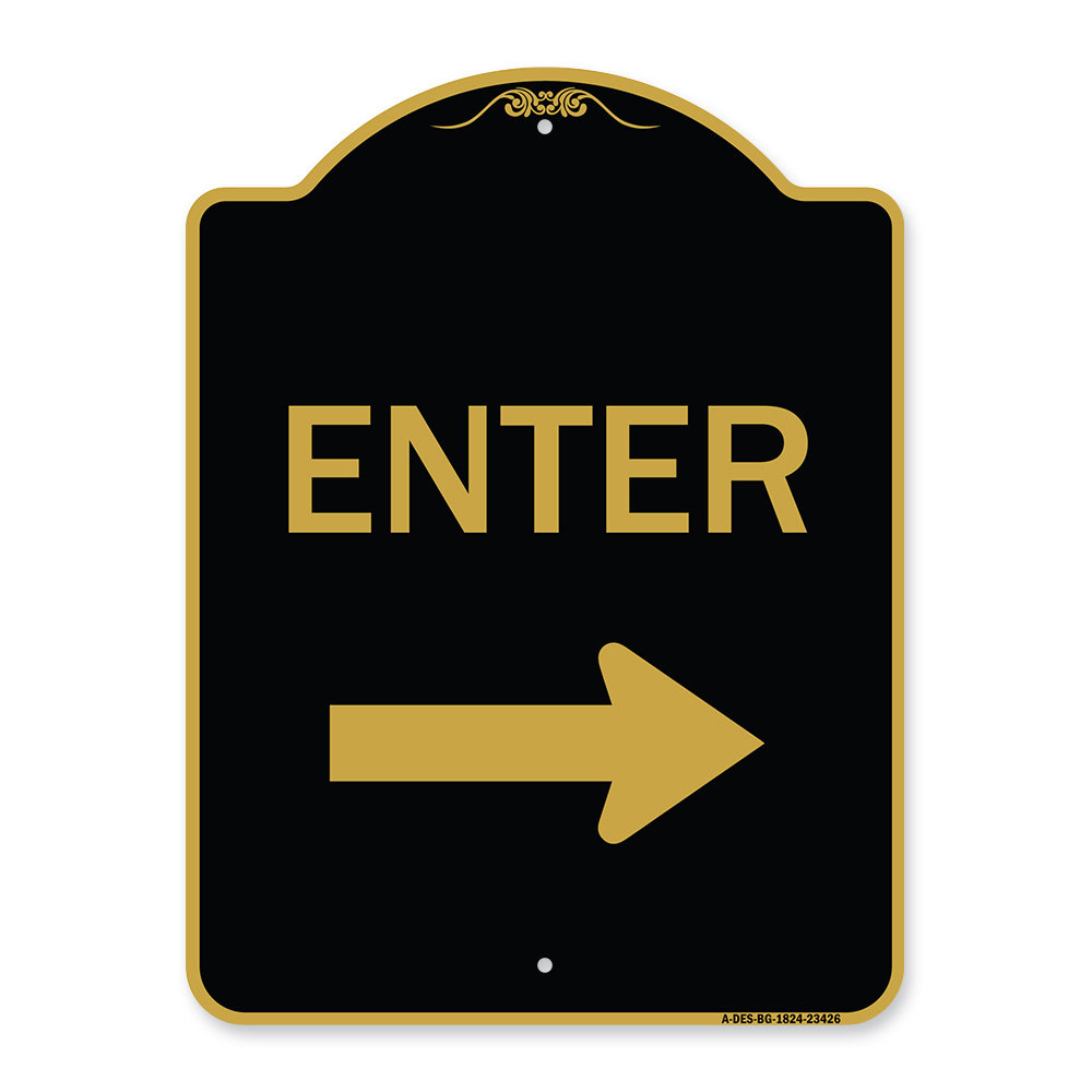 enter sign with arrow