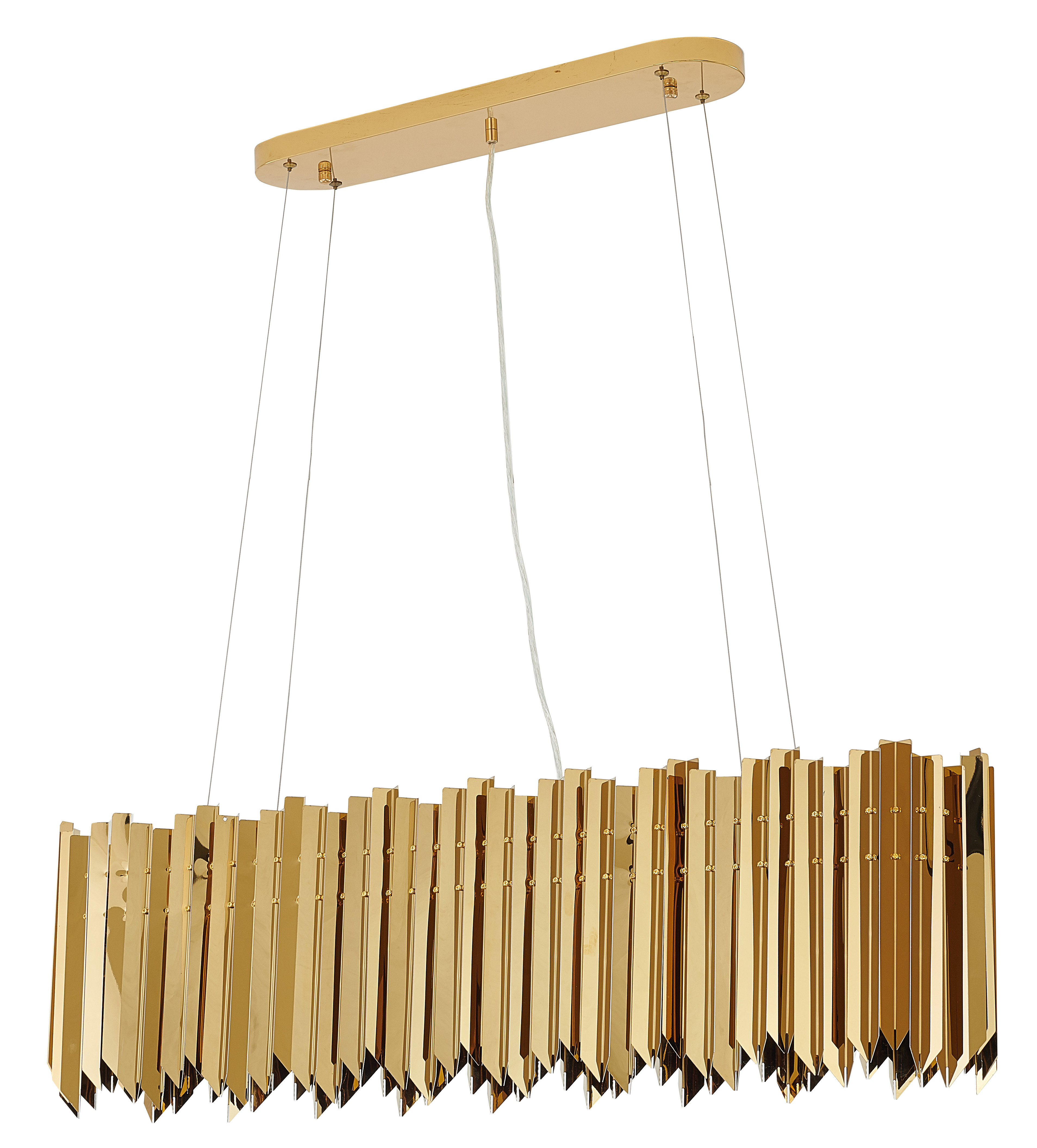 Everly Quinn 6-Light Gold Stainless Steel Oval Spike Chandelier | Wayfair