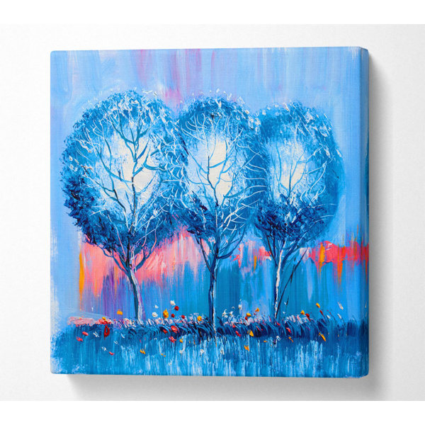 Marlow Home Co. Three Blue Winter Trees - Wrapped Canvas Art Prints ...