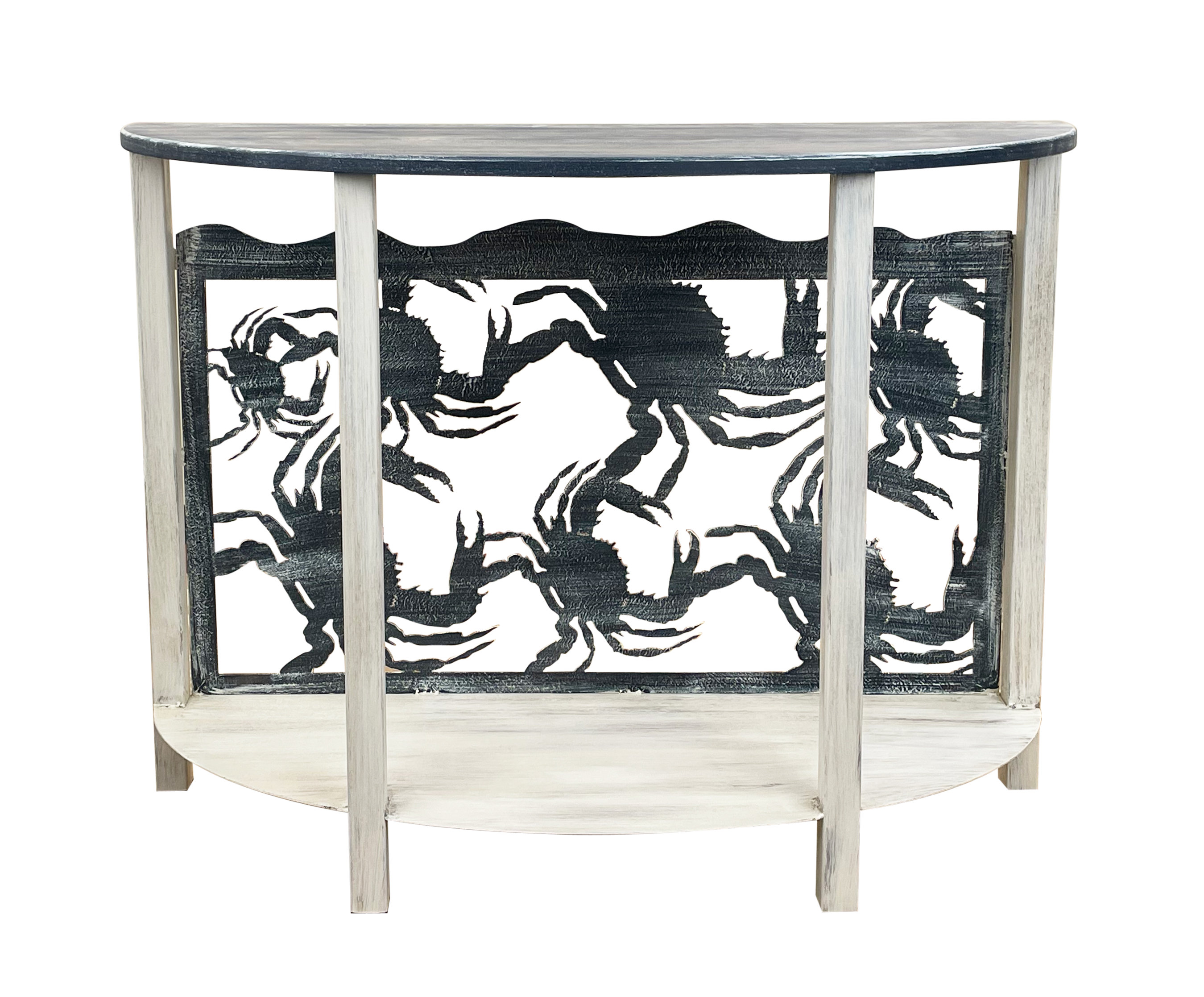 Beachcrest Home™ IRON ROUNDED SOFA TABLE WITH CRABS ACCENT | Wayfair