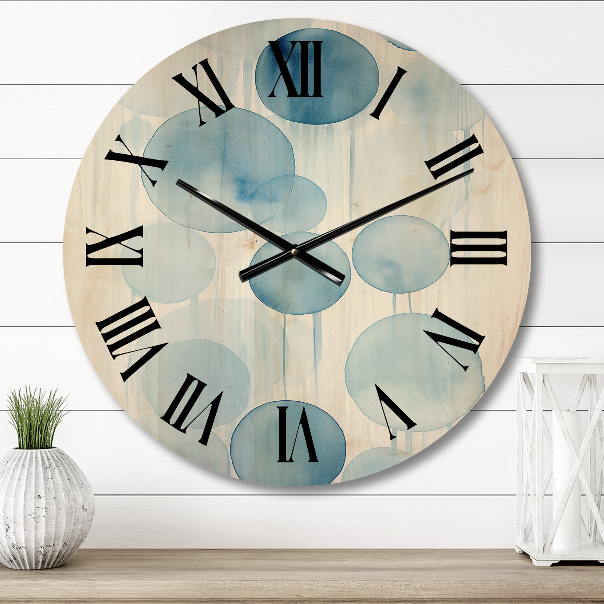 East Urban Home Tranquility Vintage Light Blue Circles III - Modern ...