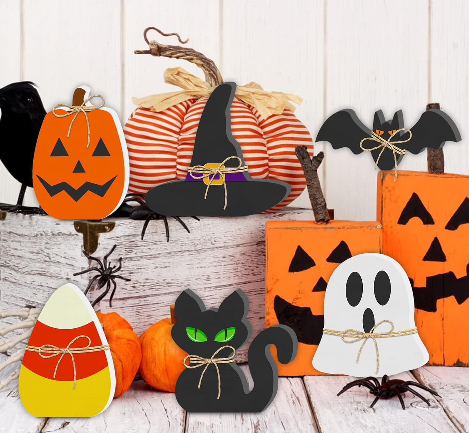 Ophelia & Co. 6PCS Halloween Wooden Decor - Freestanding Signs with ...