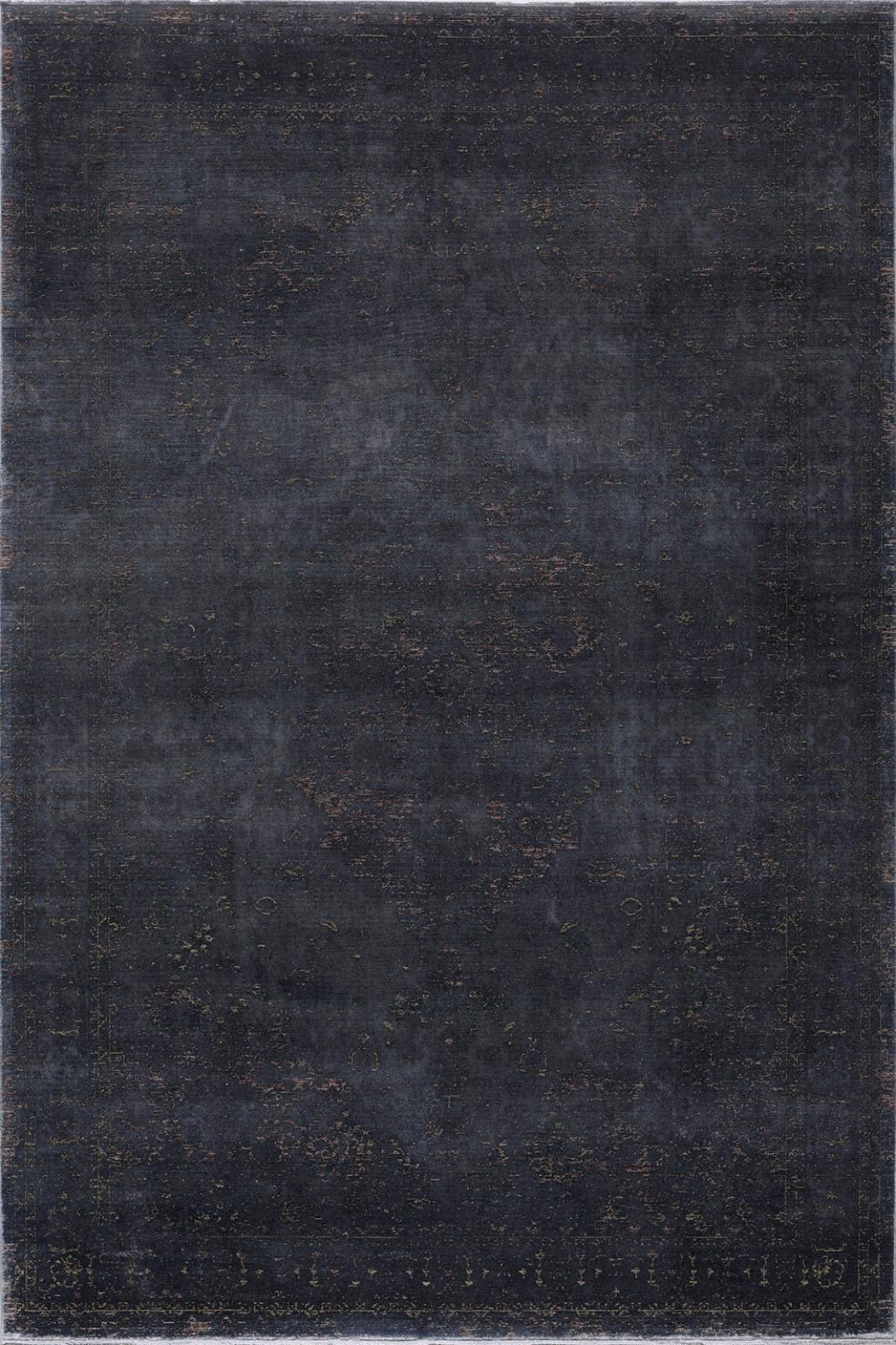 Ebern Designs Kachelle Navy Blue Medallion Viscose Machine Made Area ...