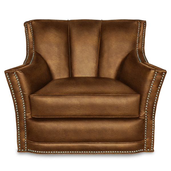 Eleanor Rigby Sophia Leather Swivel Club Chair | Wayfair
