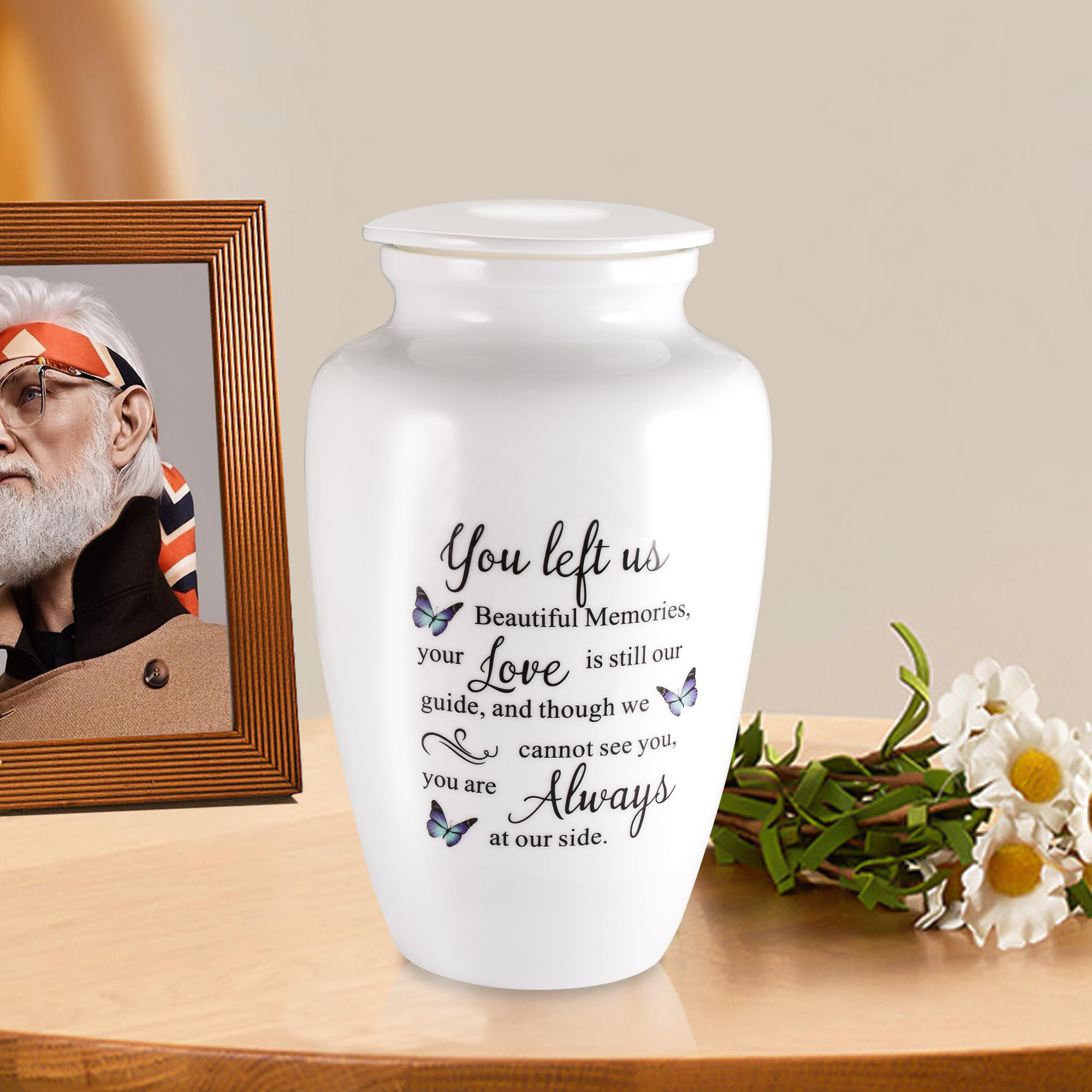 Trinx 10" Ceramic Butterfly Cremation Urn for Human Ashes – Decorative ...