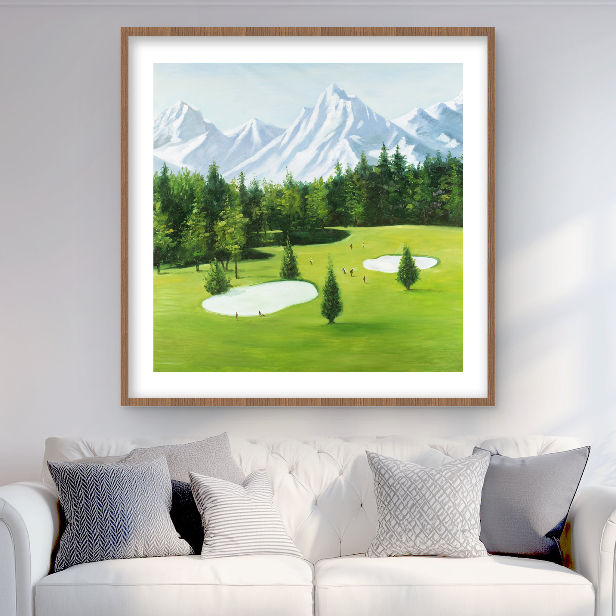 Lark Manor™ Golf Course with Mountains View - Framed Print for Man Cave ...