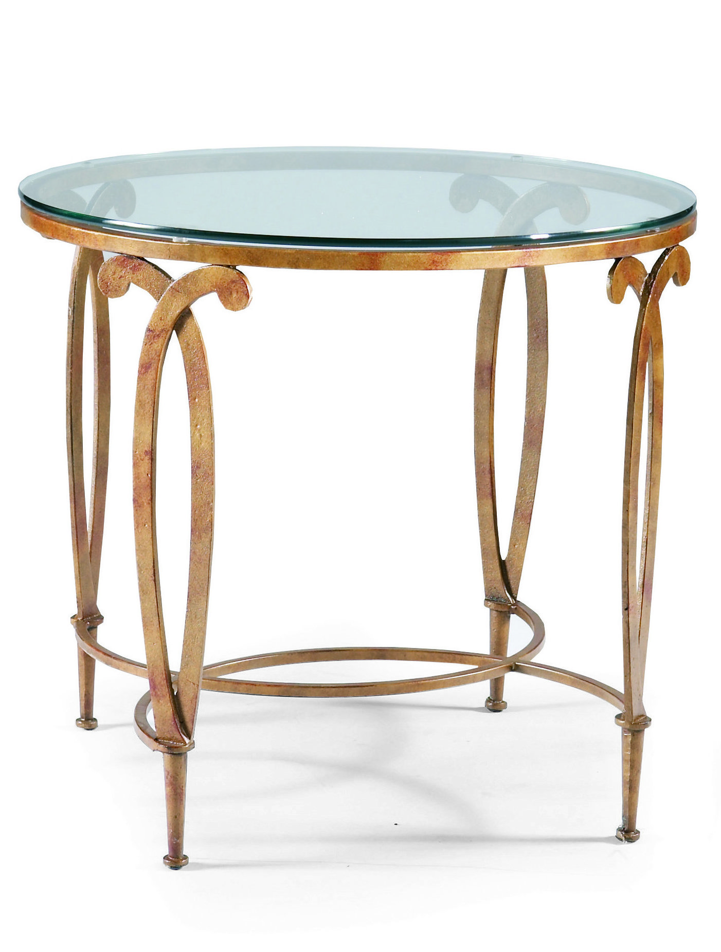 Sherrill Occasional Fleur De Lis Glass Top End Table & Reviews | Wayfair