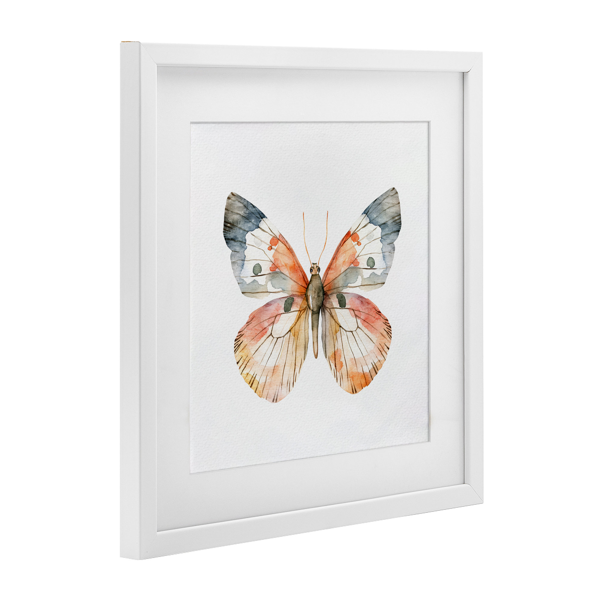 Latitude Run® Warm Watercolor Butterfly Framed Print Under Glass ...