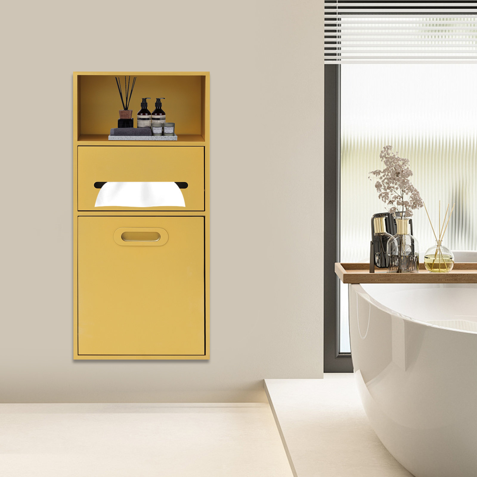 Latitude Run® 3-Tier Stainless Steel Recessed Storage Cabinet, Wall ...