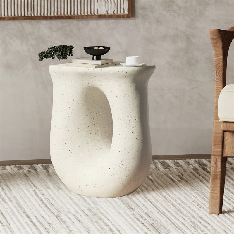 Wrought Studio U-Shaped Side Table Concrete Accent Coffee Table ...