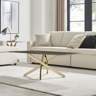 East Urban Home Atal Marble Effect Coffee Table - Glass Topped Metal ...
