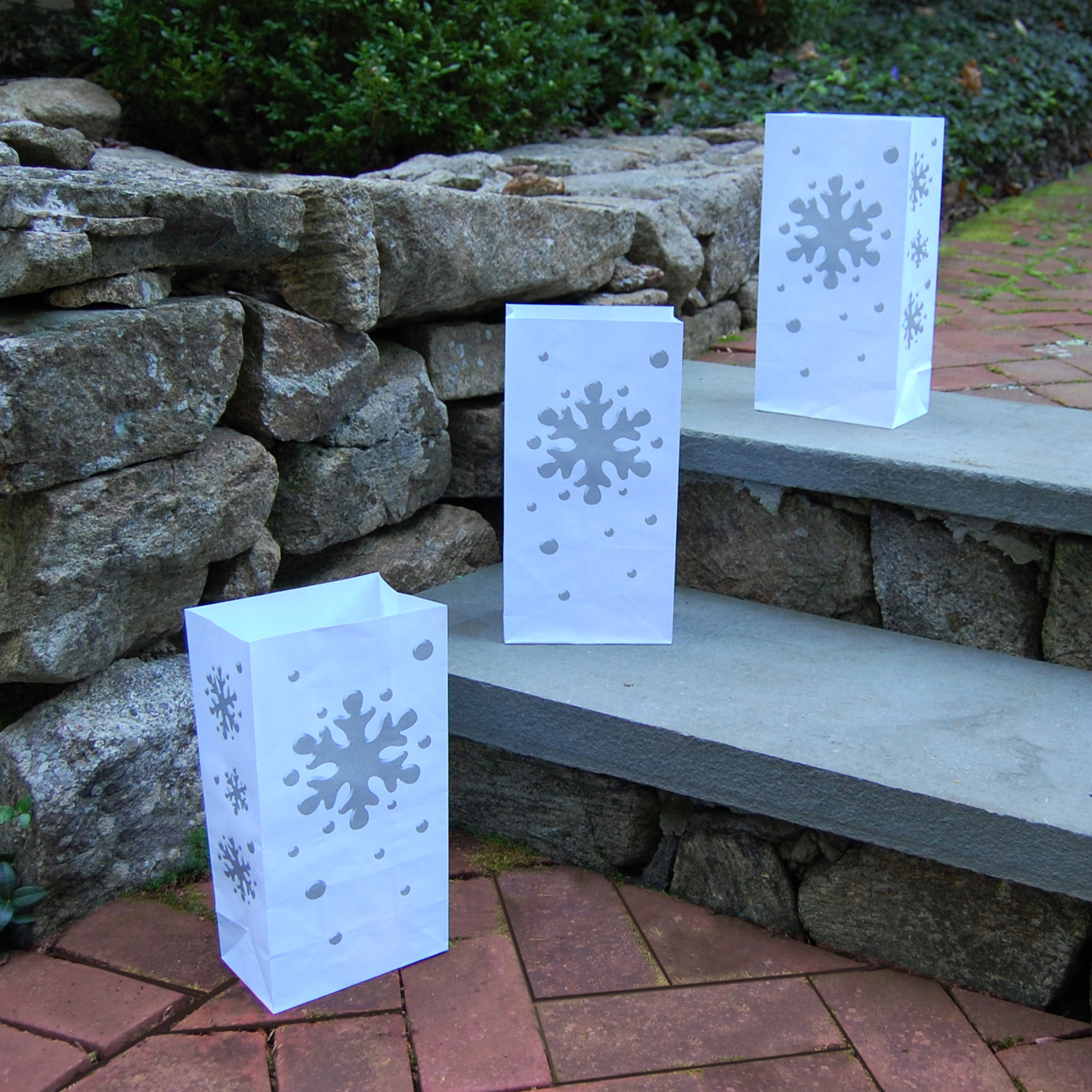 The Holiday Aisle® Paper Luminaria Bags, Snowflake - 24 Count | Wayfair