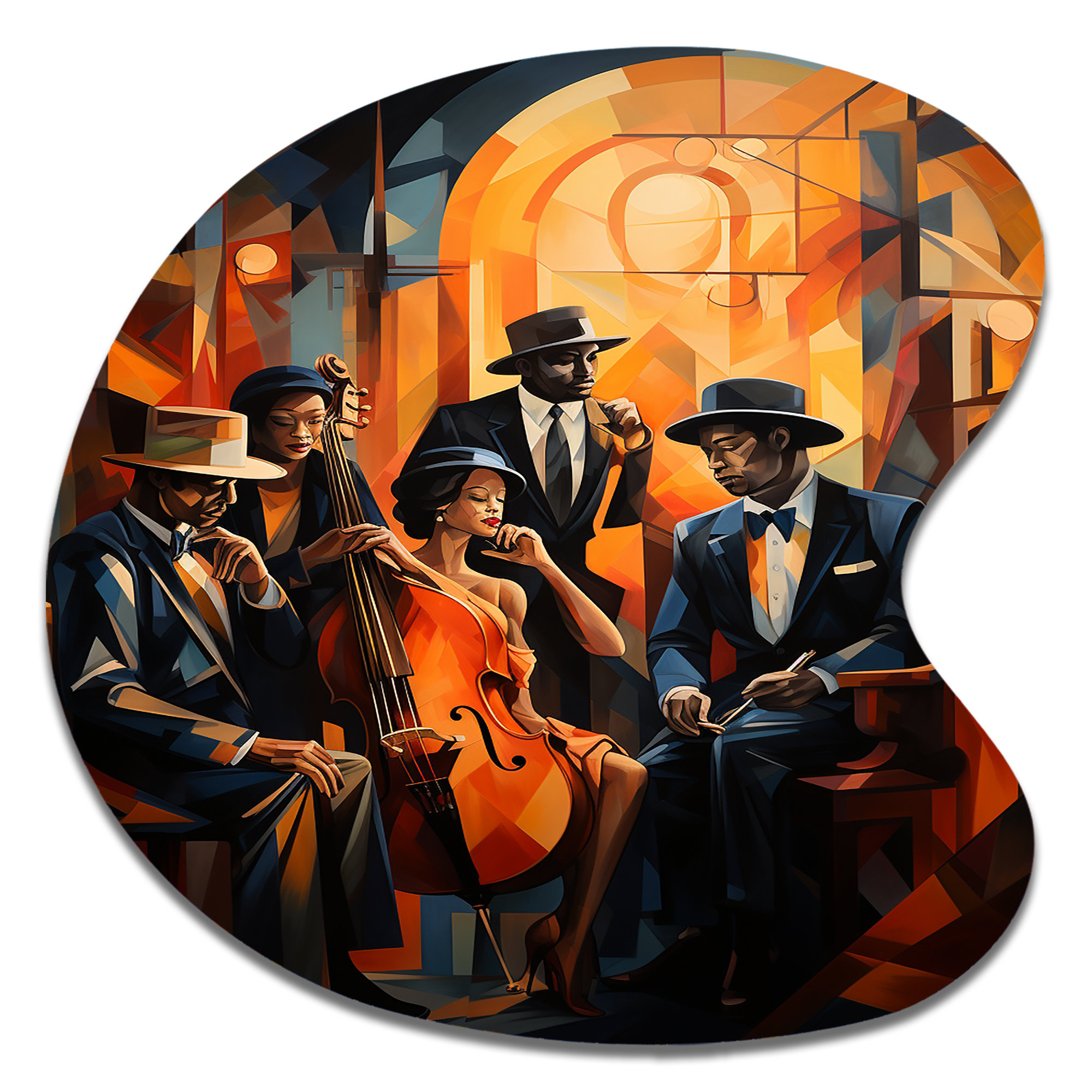 Design Art Jazz Harlem Renaissance V - African American Art Drop Shape ...