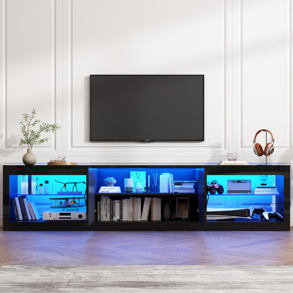 Wrought Studio™ 86 Inch High Gloss Led Tv Stand For 90 Inch Tv With ...