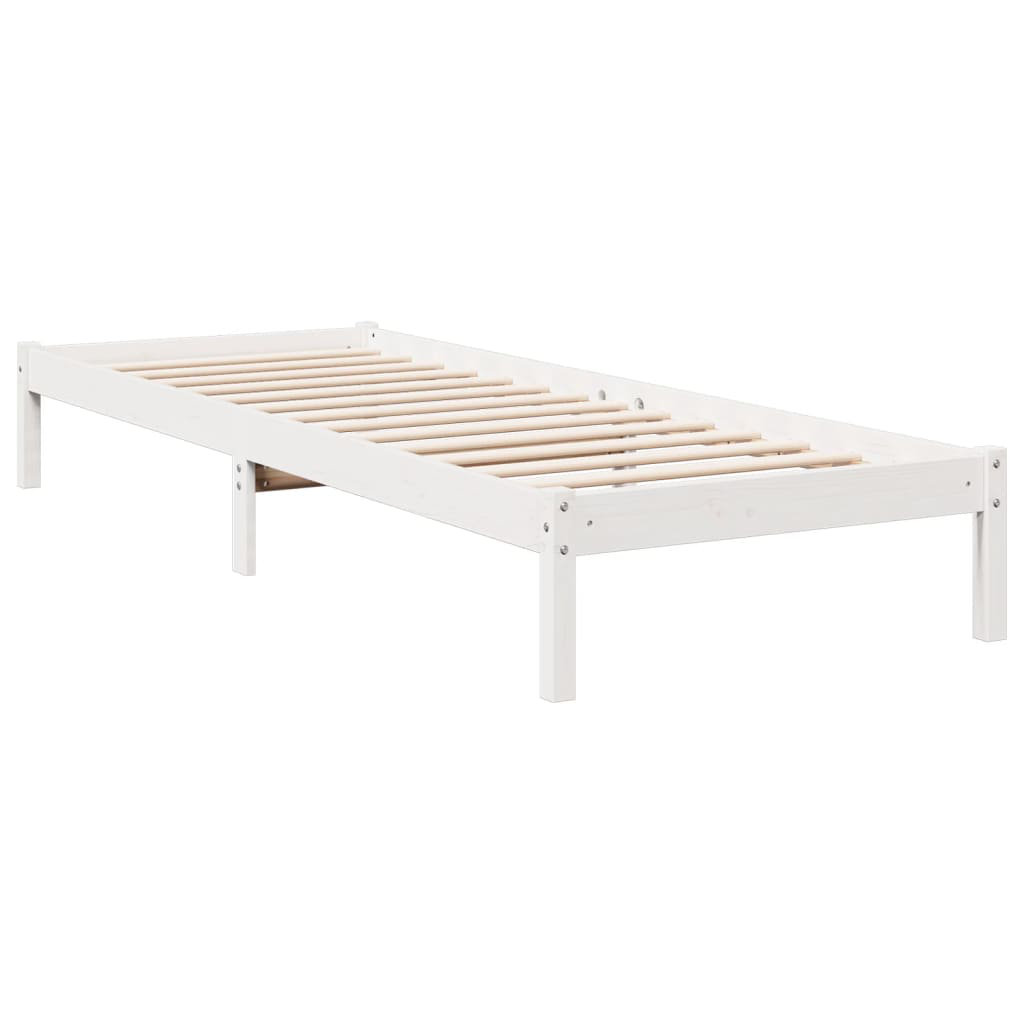 Union Rustic Bed Frame White Solid Pine Wood Extra Long Bed Frame | Wayfair