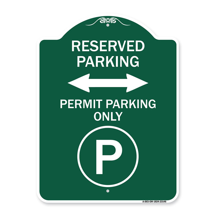 Signmission Designer Series Sign - Reserved Parking - Permit Parking ...