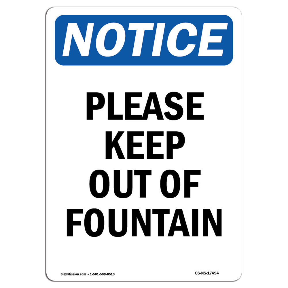 SignMission Please Keep Out of Fountain Sign | Wayfair