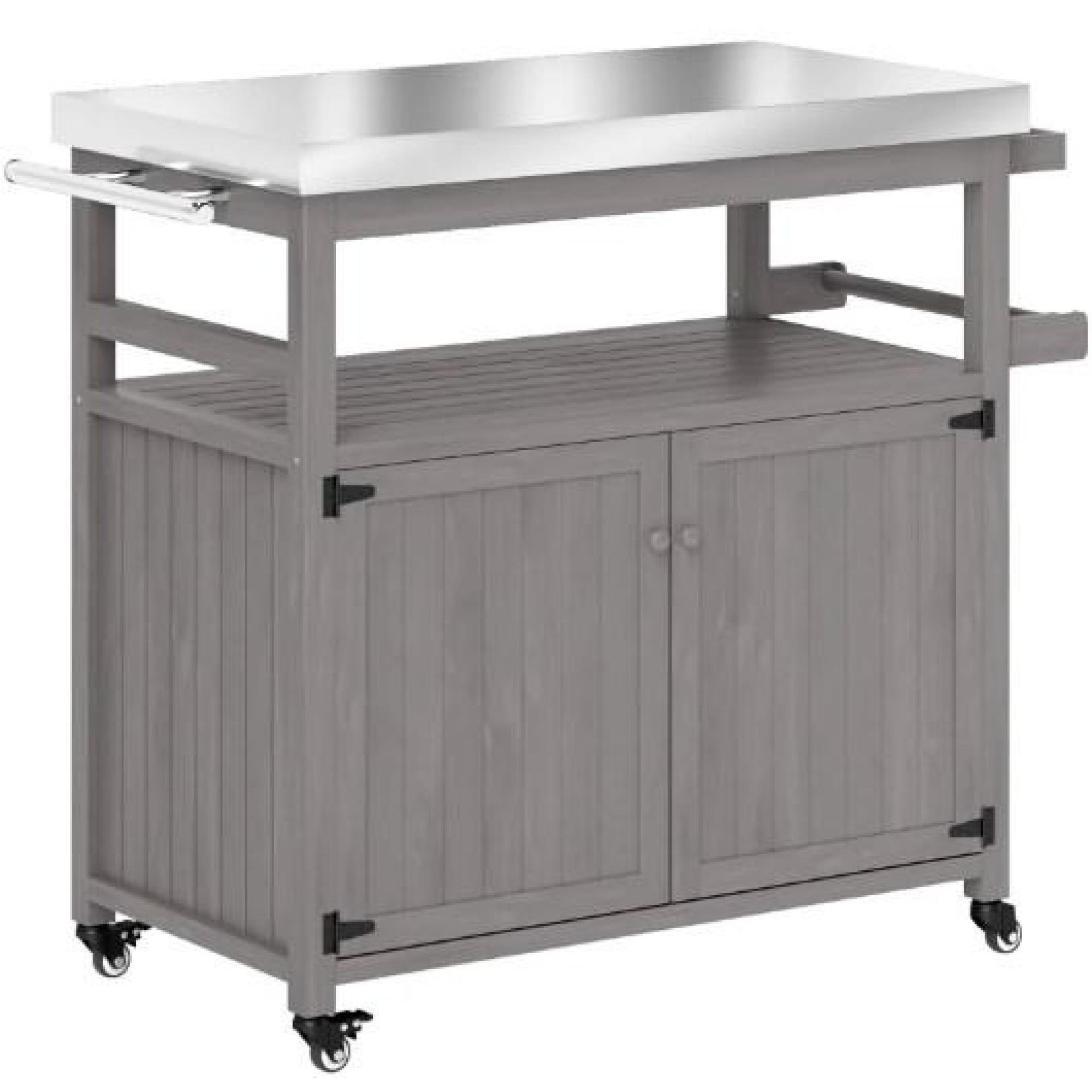 Latitude Run® Multifunctional Kitchen Islands With Storage, Stainless ...
