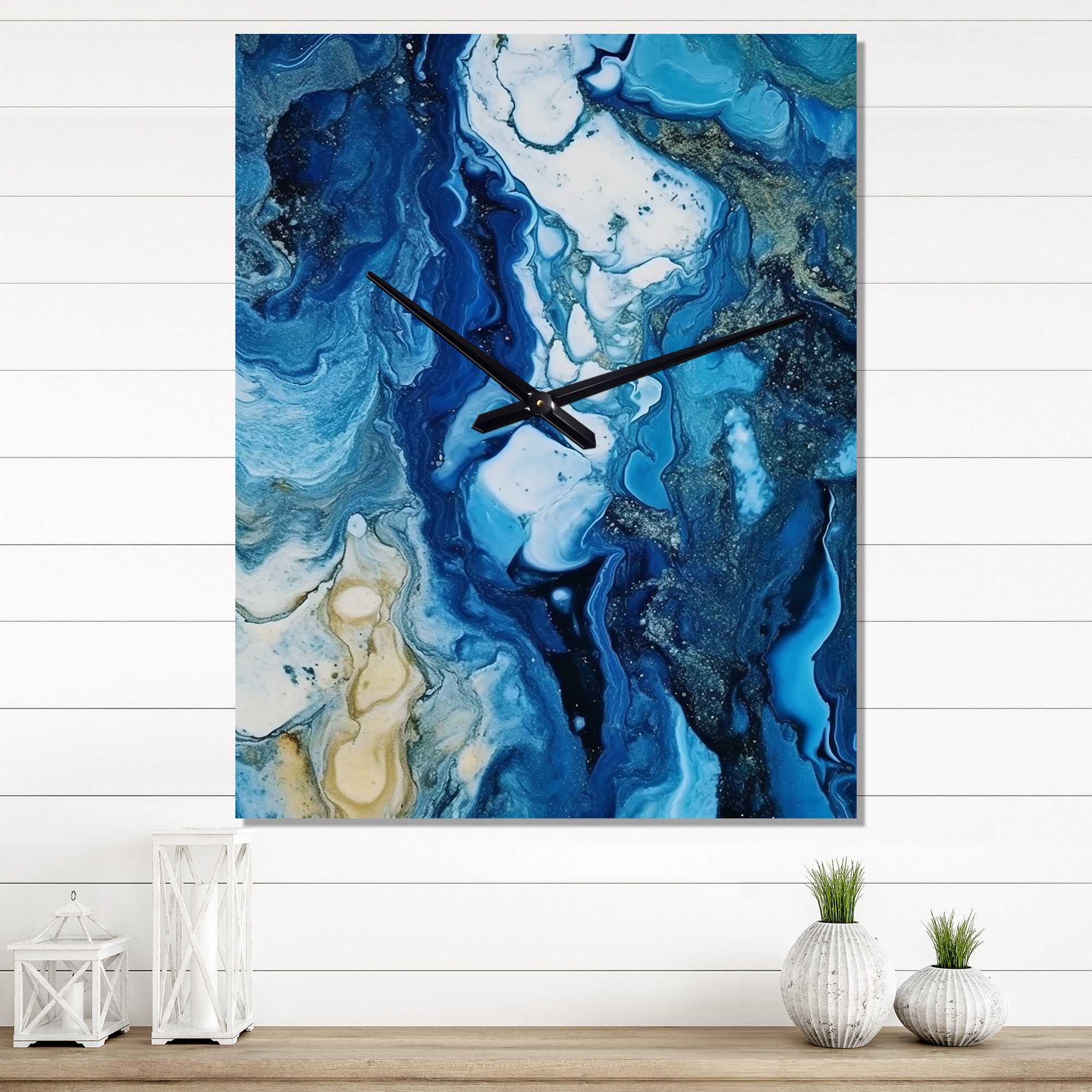 Ivy Bronx Blue Grey Ethereal Elixir II - Abstract Wall Clock - Wayfair ...