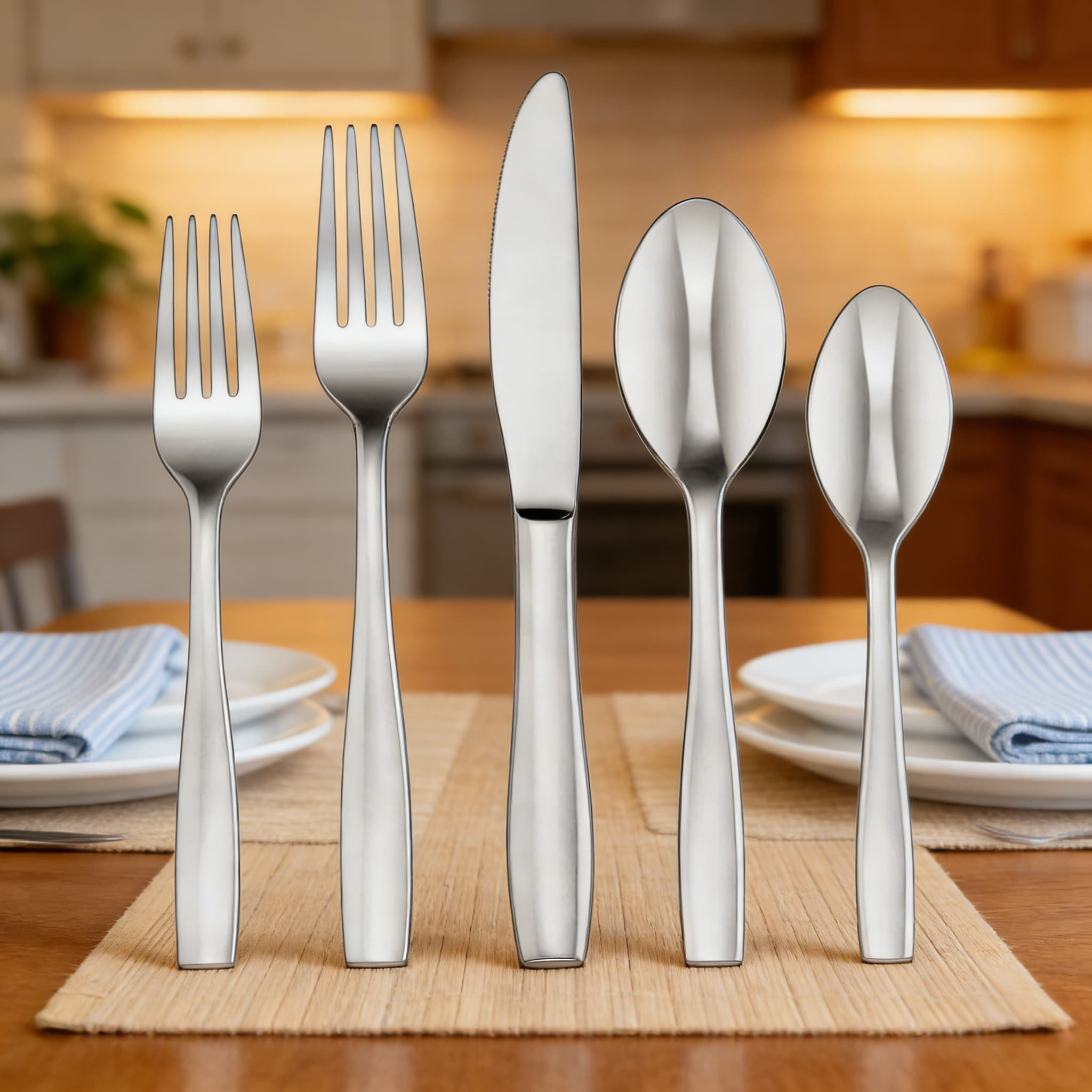 Rosdorf Park 20-Piece Stainless Steel Flatware Set, Continental Size ...