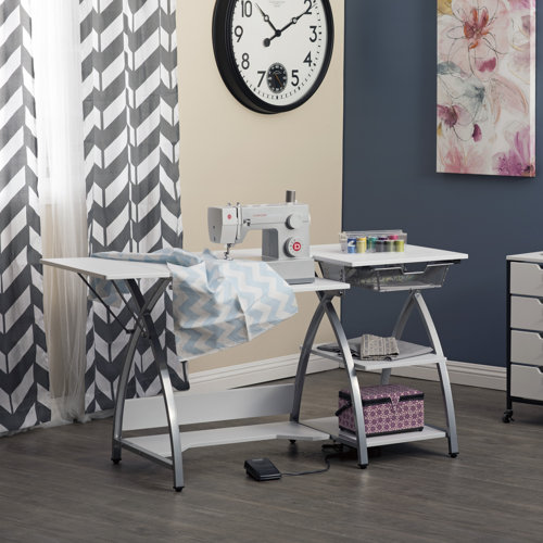 Sew Ready 56.75'' x 23.5'' Sewing Table with Sewing Machine Platform ...