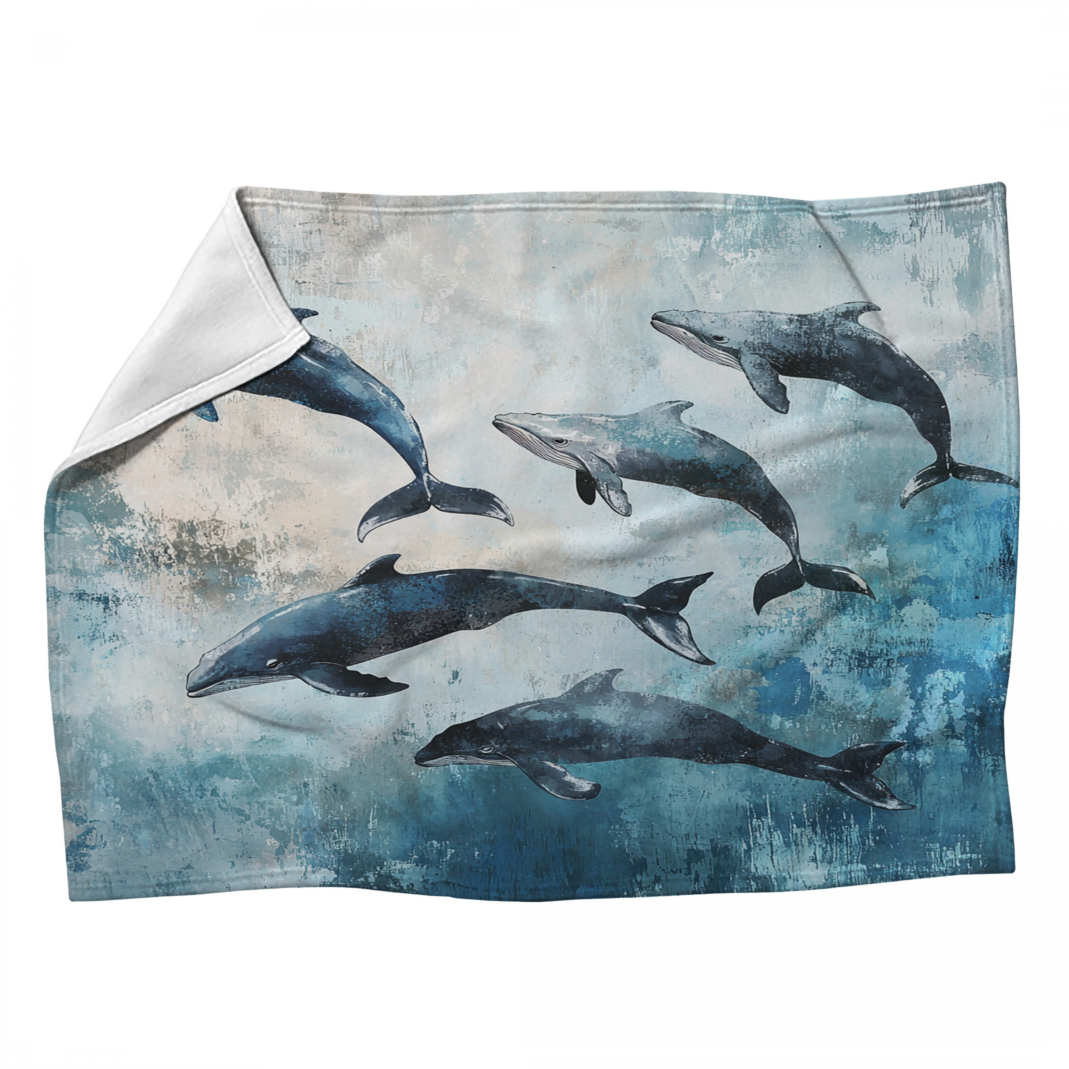 VisionDecor Whales Fleece Throw Blanket - Animal Throws for Sofas or ...