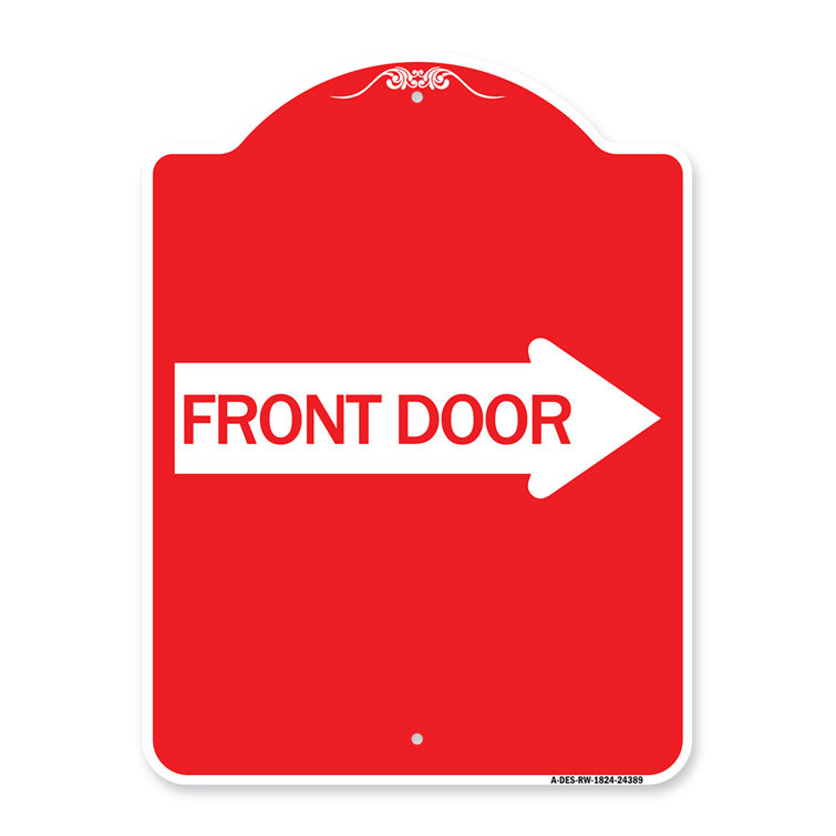 Signmission Designer Series Sign - Front Door (With Right Arrow)/24389 ...