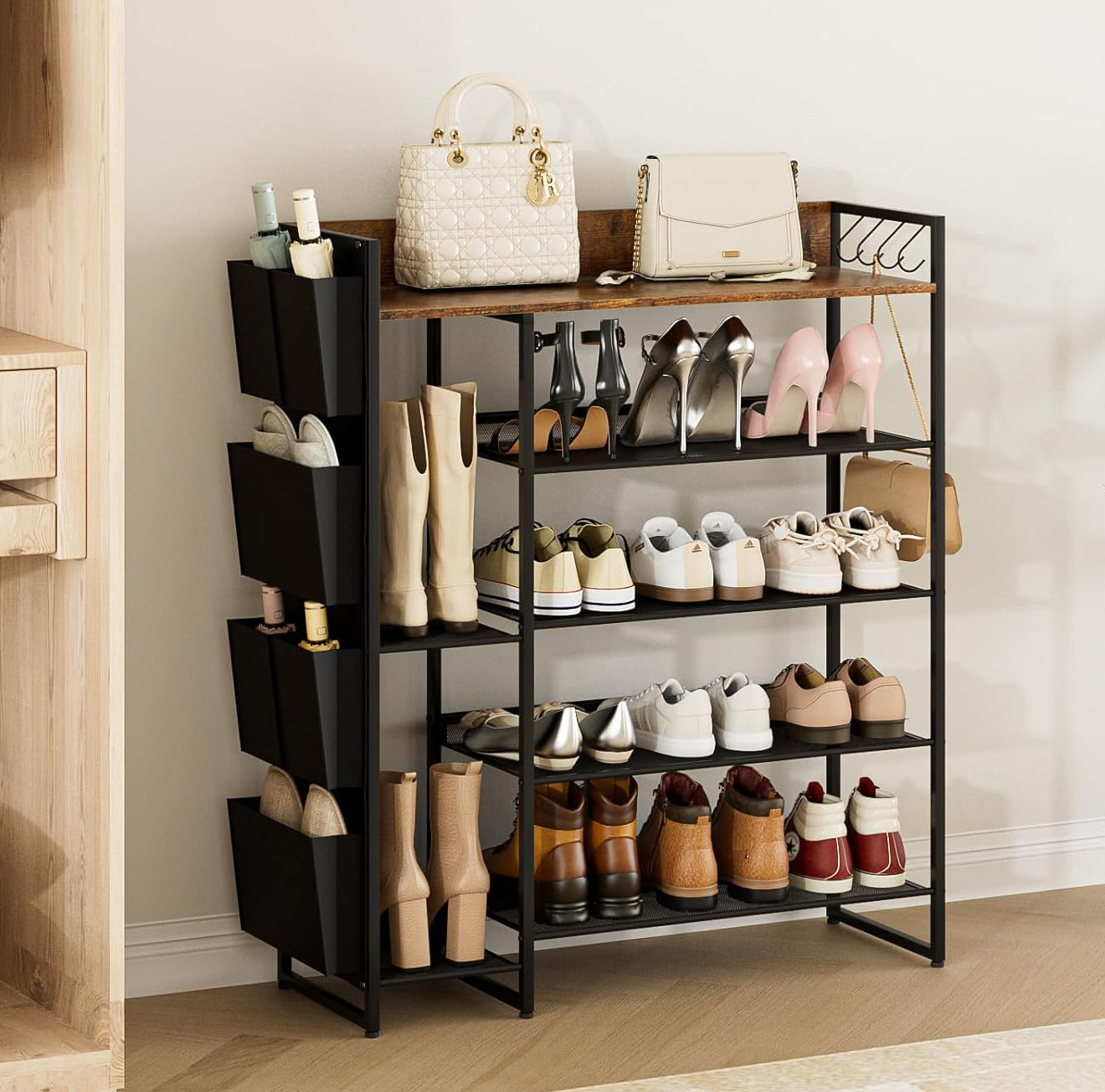 Hokku Designs Shoe Rack-5 Tier Shoe Organizer For Entryway, Free ...