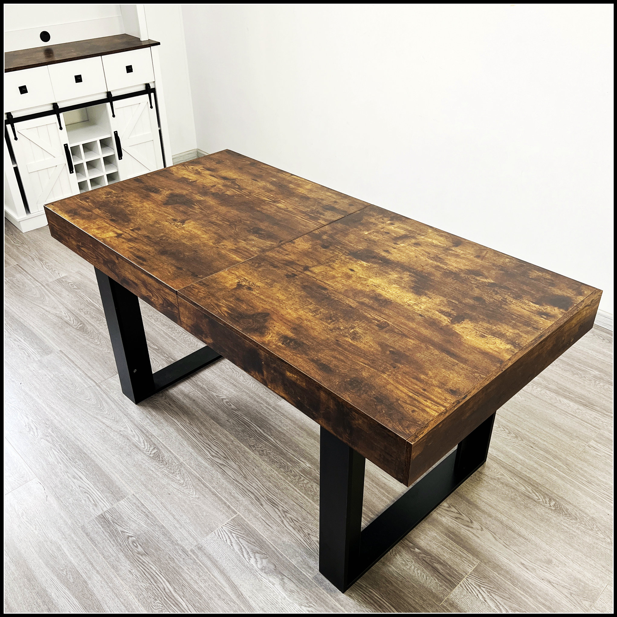 Mercer41 Extendable Dining Room Table for 6 to 10, Modern Farmhouse ...