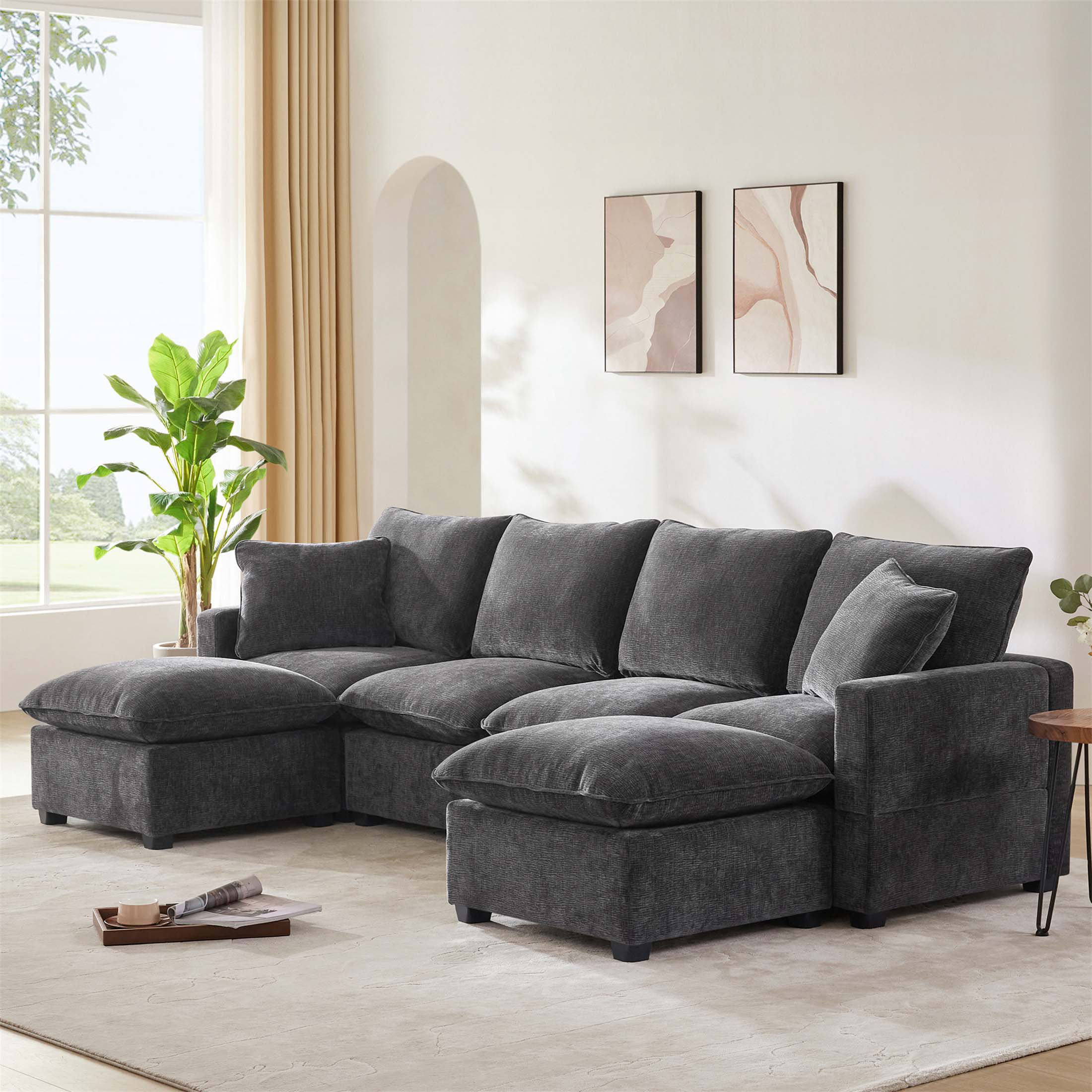 Marissa furniture Modern U Shape Modular Sofa With Freely Combinable ...