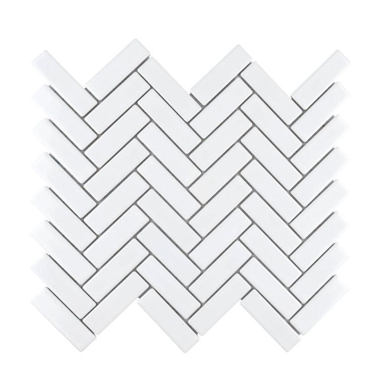 Parvatile (38178) 1" x 3" Porcelain Chevron Mosaic Wall & Floor Tile ...