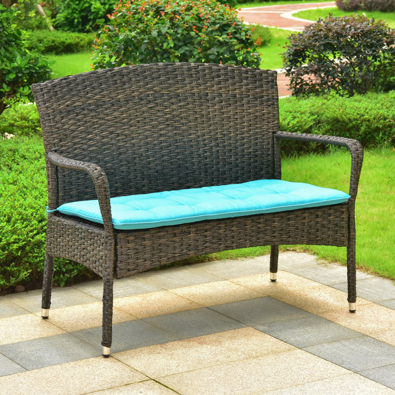 Winston Porter Konen Wicker Outdoor Bench & Reviews | Wayfair