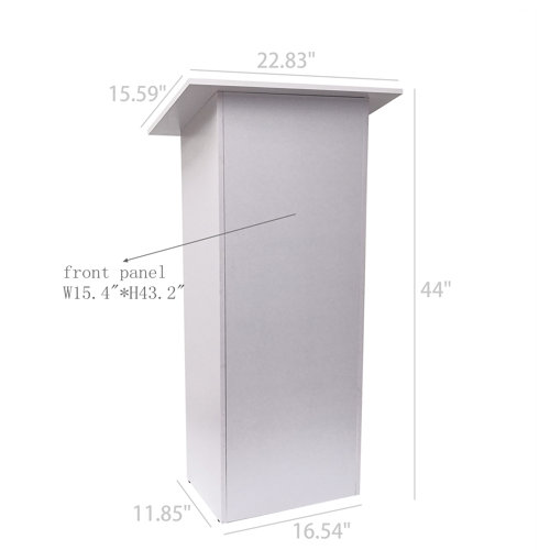 FixtureDisplays White MDF Wood Podium Church Pulpit School Lectern ...