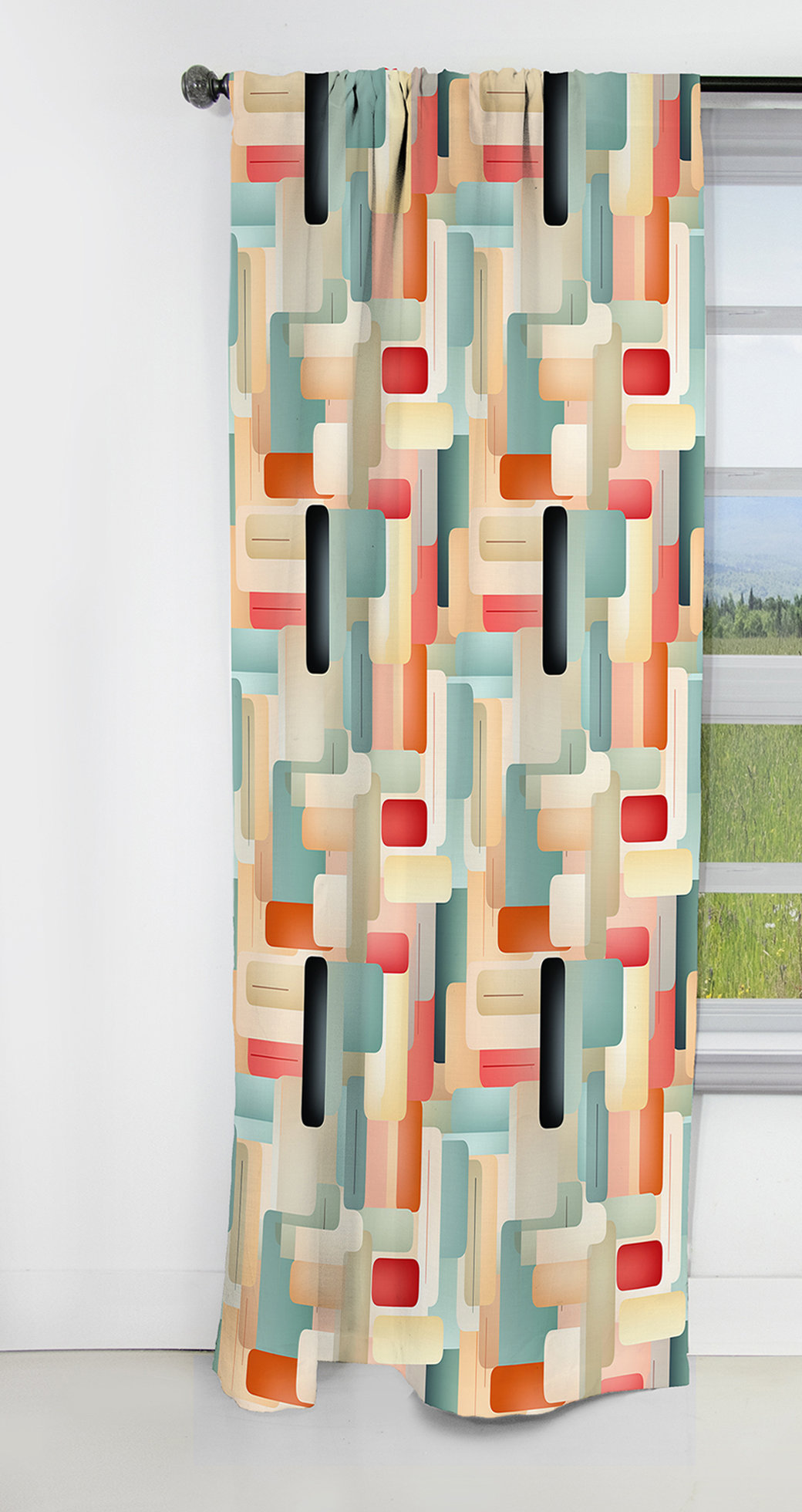 Design Art Pastel Harmony II - Abstract Geometric Curtain - Blackout ...