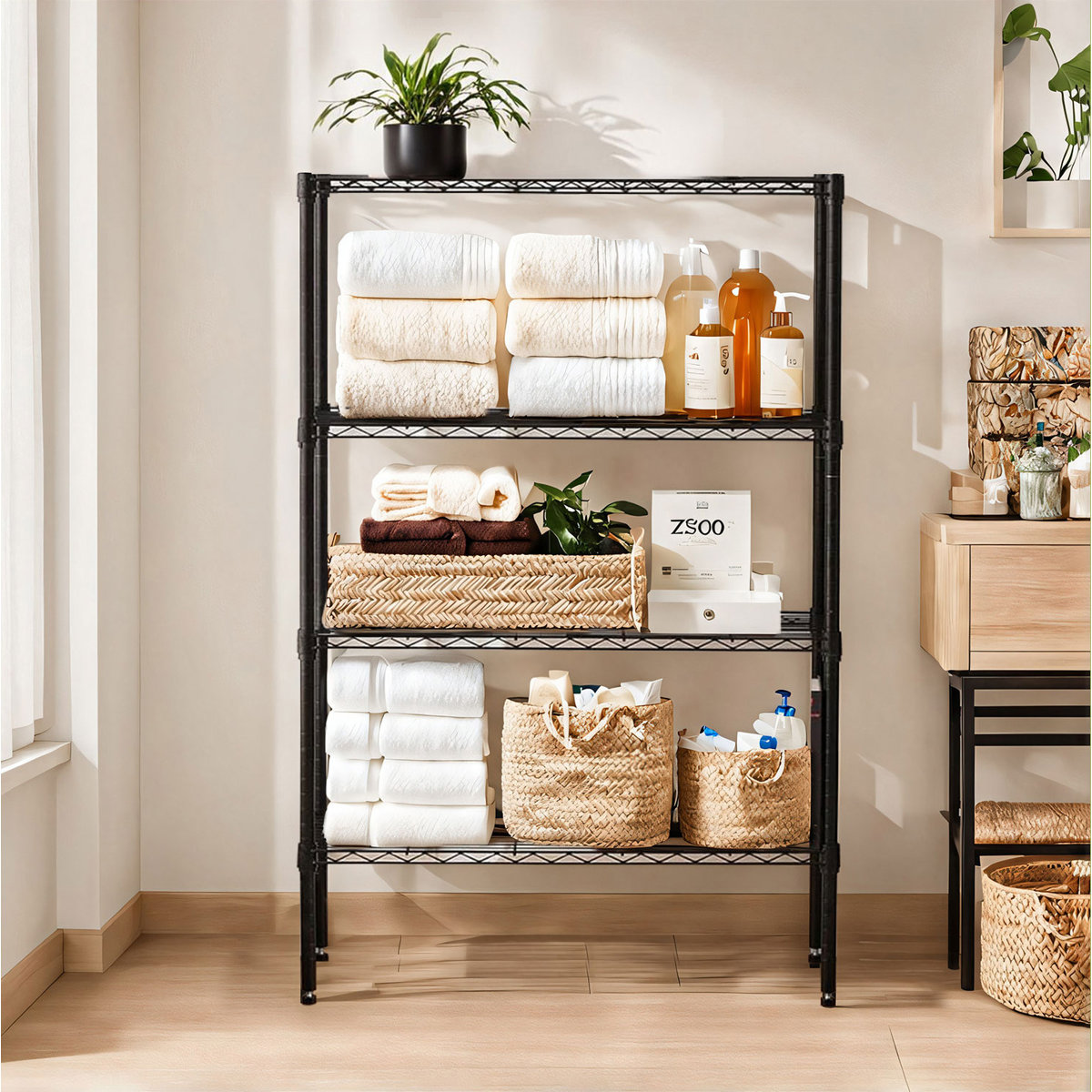 Rebrilliant Storage Shelving Unit, Adjustable Metal Wire Racks Heavy ...