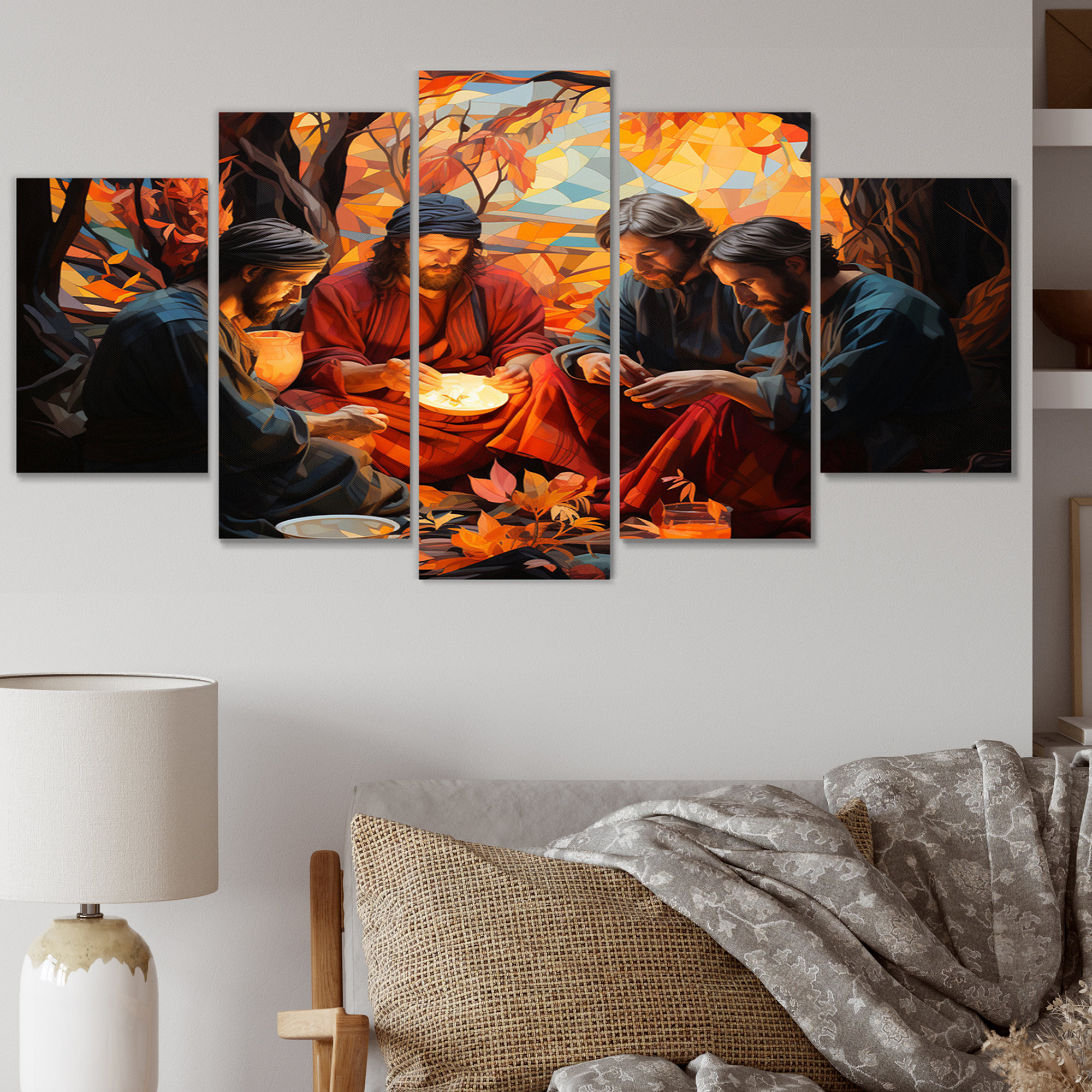 Design Art Christianity Last Supper the - Spiritual Metal Art Print Set ...