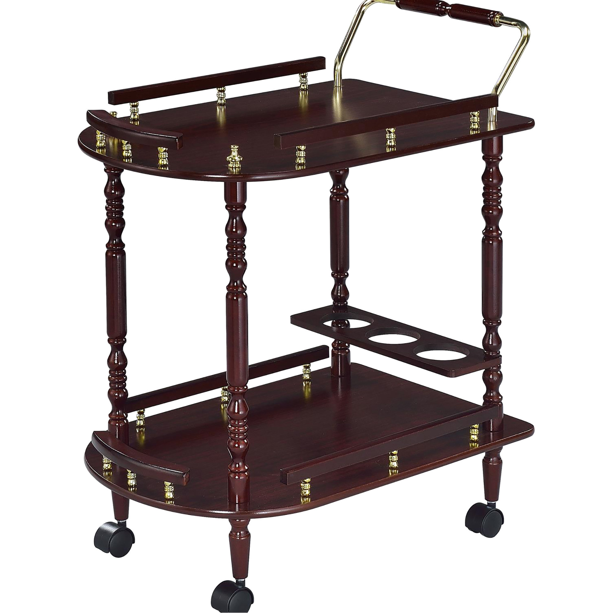 Red Barrel Studio® Elegant Dining Room Cart In And Brass With Ample ...