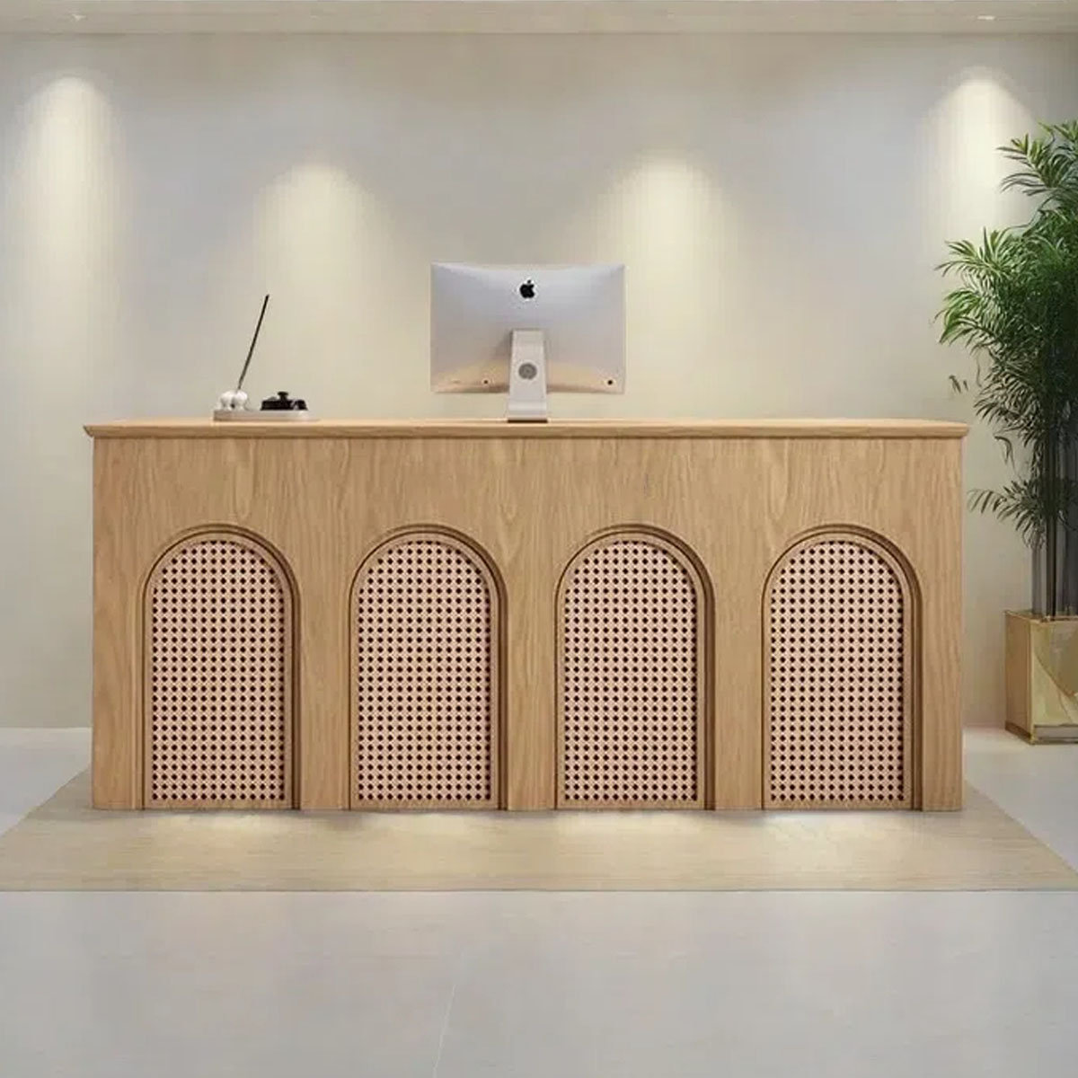 Bayou Breeze Standing reception desk,Country Reception Desk | Wayfair