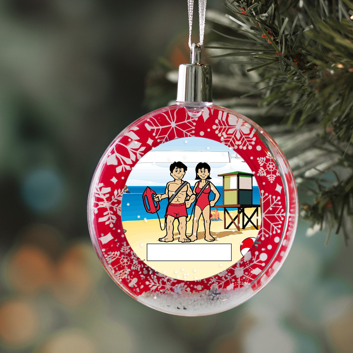 Printed Perfection Personalized Lifeguard Couple Christmas Snow Globe ...