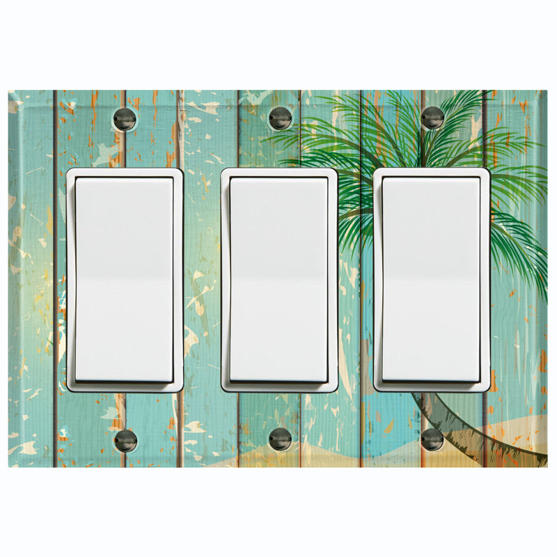 WorldAcc Palm Tree Green Fence Nature Themed 3 - Gang Rocker Standard ...