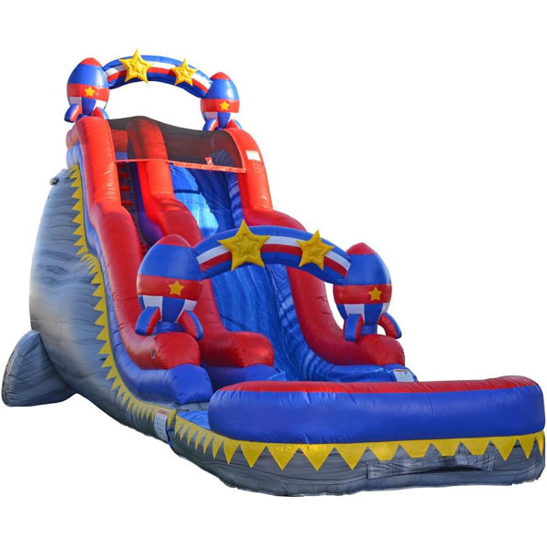 JumpOrange 24 FT Rocket Double Drop Water Slide with Detachable Deep ...