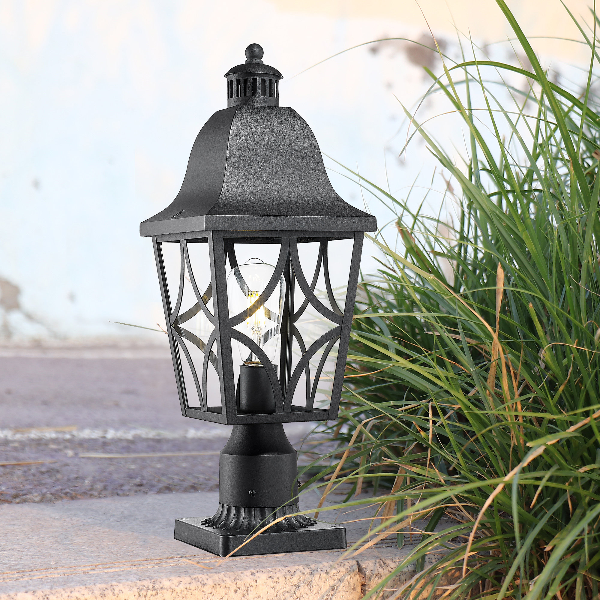 Winston Porter Outdoor Post Light Fixture - Waterproof Aluminum Lantern ...