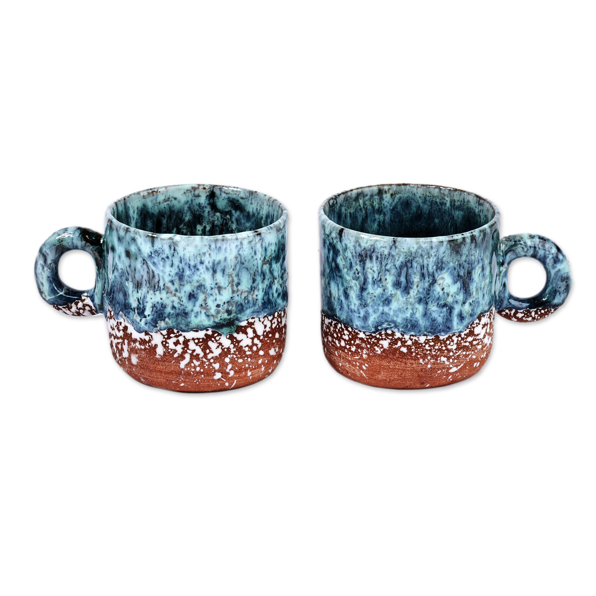 Orren Ellis Handmade Blue Coffee Breeze Ceramic Cup And Saucer | Wayfair