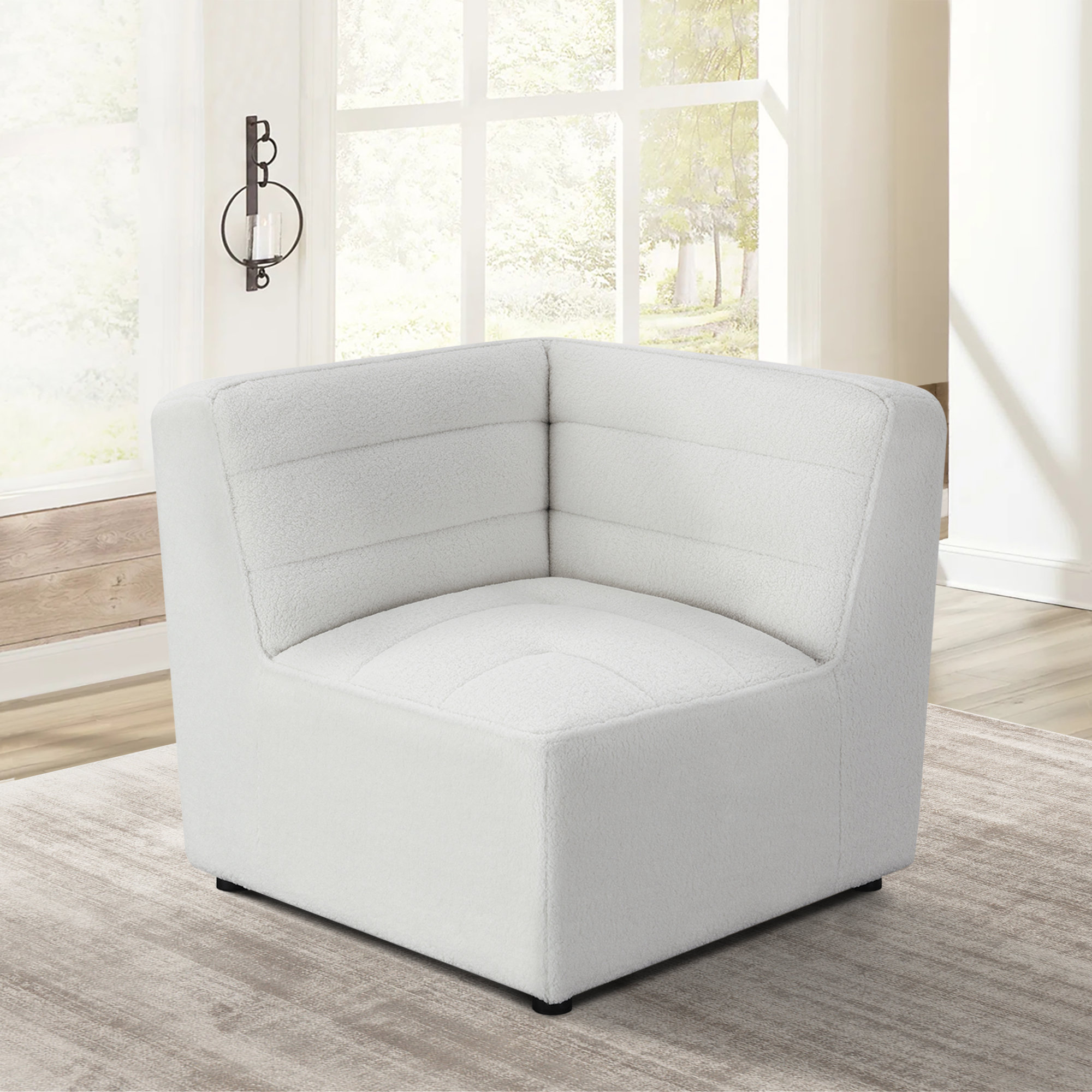 Ebern Designs Tauja Natural Upholstered Corner Chair | Wayfair